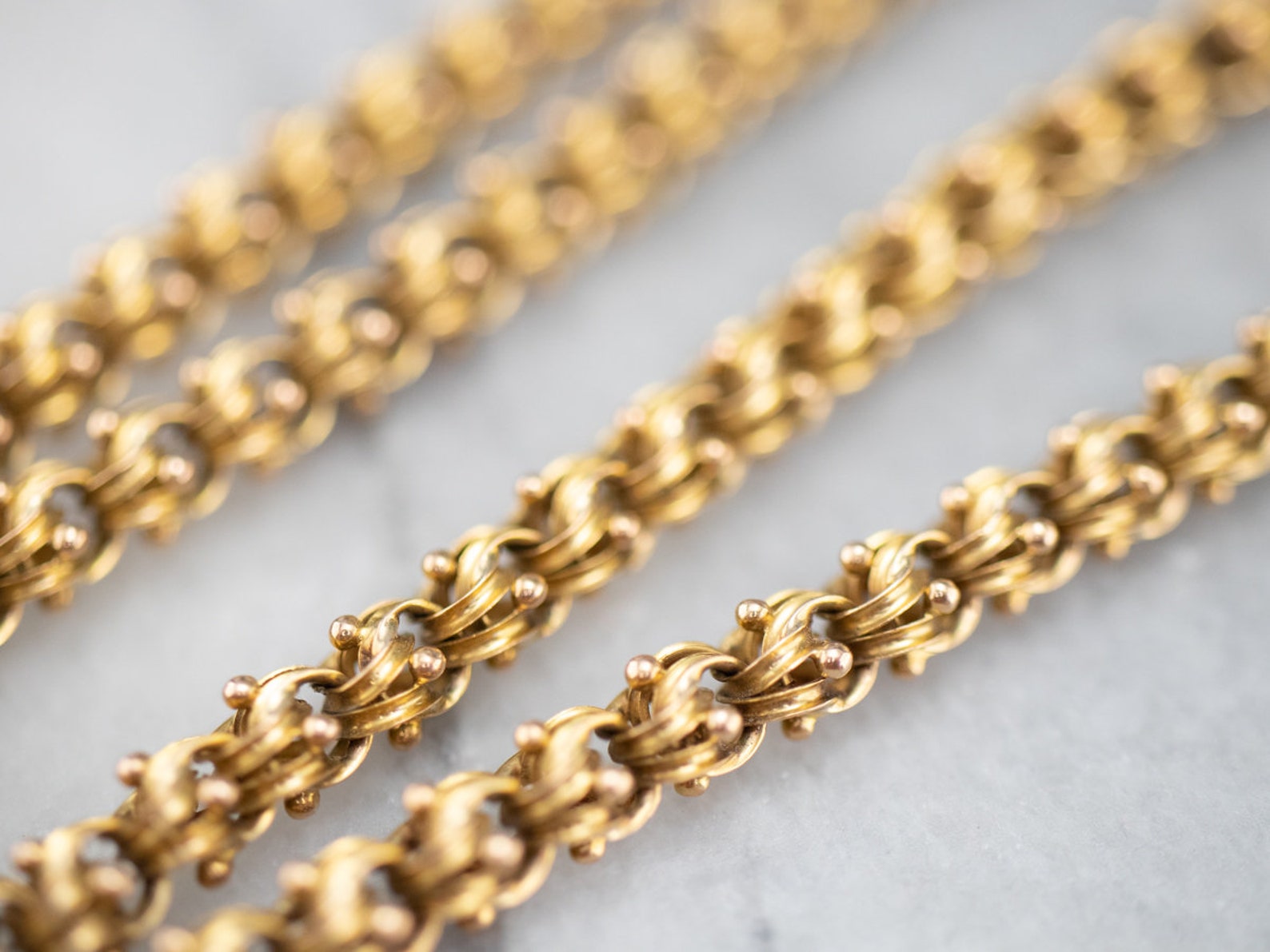 Antique Gold Link Chain Victorian Chain Necklace 14K Yellow - Etsy