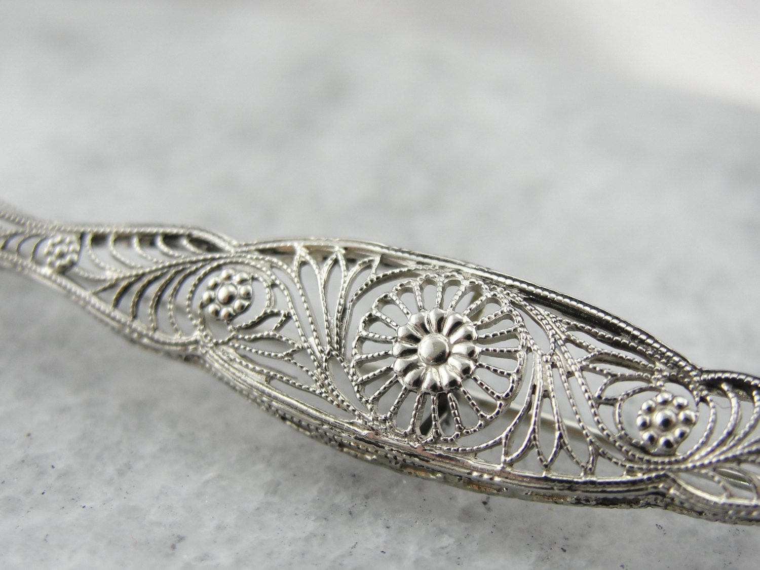 Floral Filigree, Art Deco Bar Pin 2KJTT3-P - Etsy