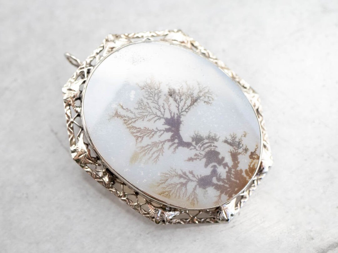 Shazar Stone Agate Brooch or Pendant, Vintage Gold Agate Brooch ...
