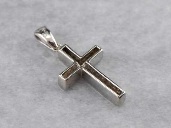 Modern Diamond Cross Pendant, White Gold Diamond Cros… - Gem