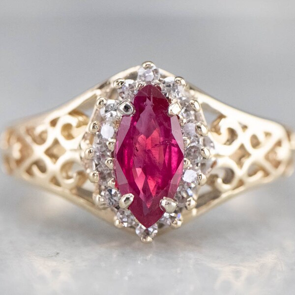 Ruby Filigree Ring - Etsy
