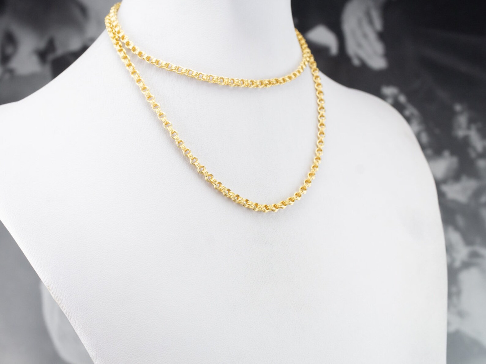 Yellow Gold Rolo Chain 25 Inch Chain Long Chain Layering - Etsy