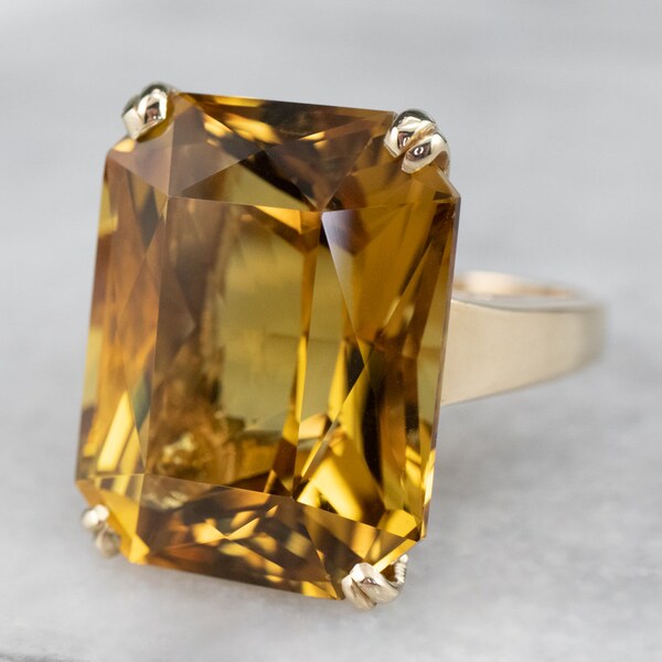 Large Citrine Ring - Etsy