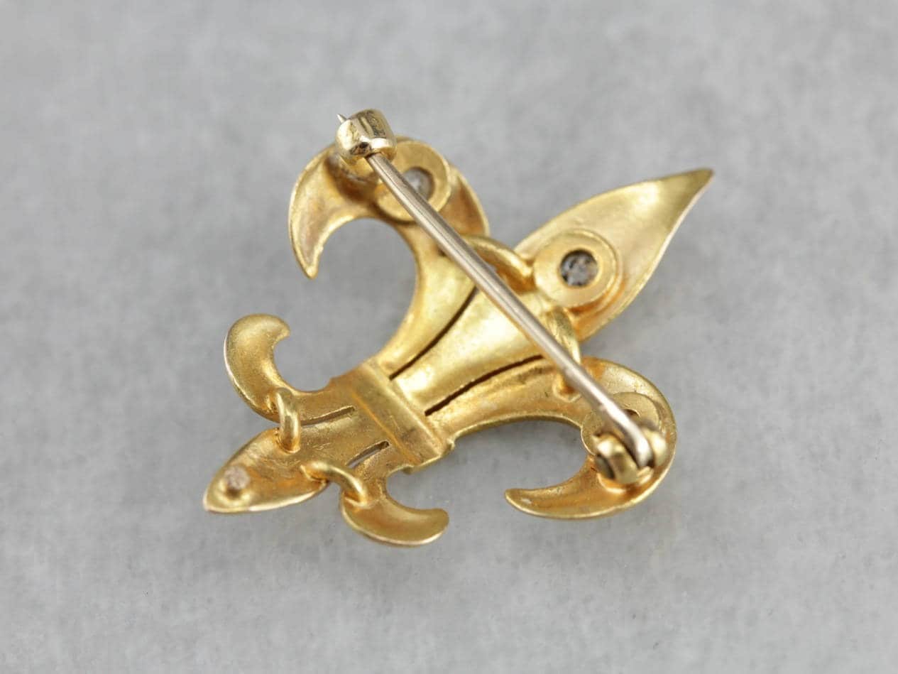 Classic Victorian Fleur De Lis Watch Pin With Diamonds 8AVPAZ-R - Etsy