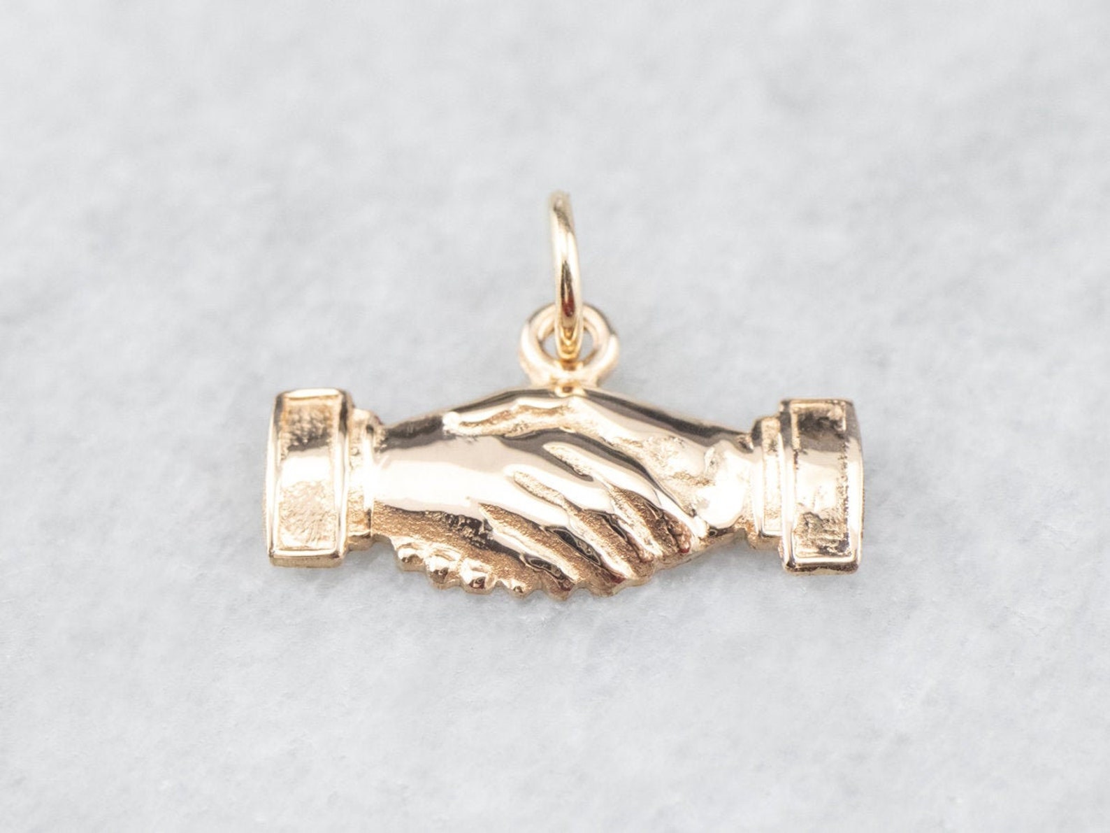 Shaking Hands Charm Vintage Gold Charm 14K Gold Charm - Etsy