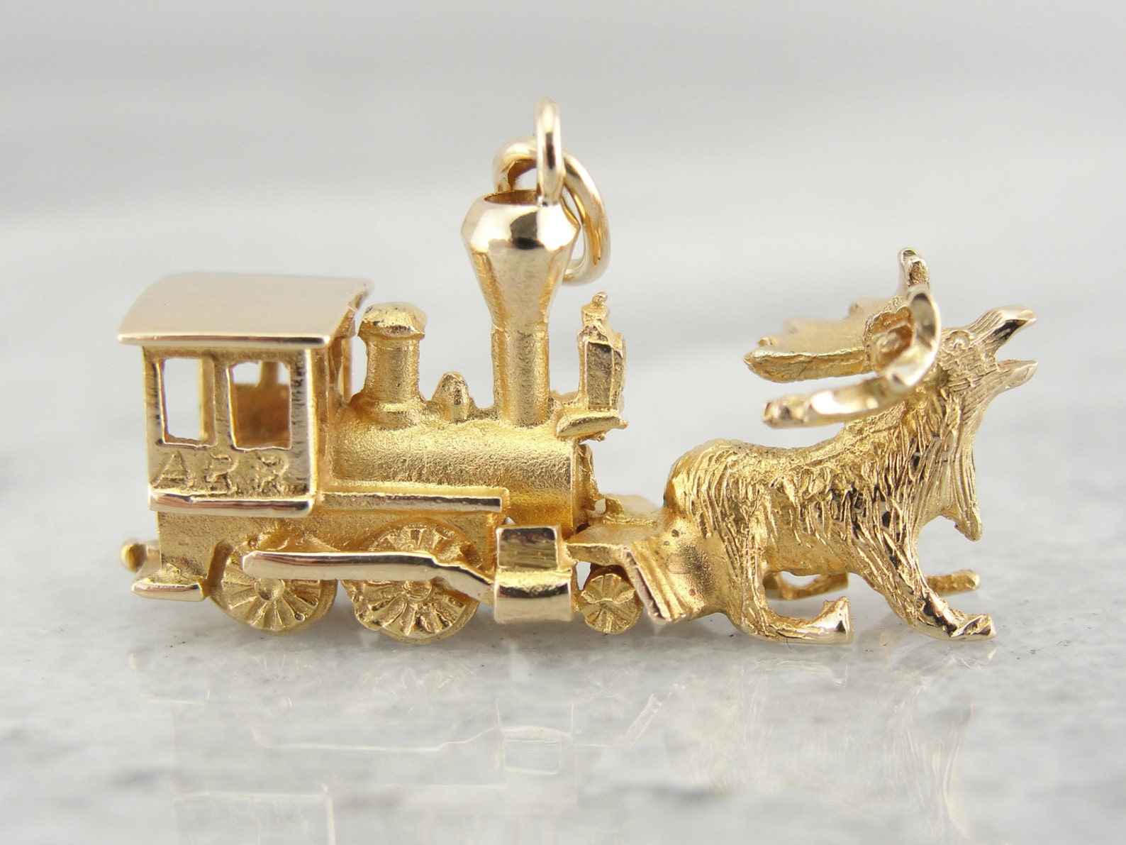 10K Gold Moose and Train Charm, Unusual, Alaskan CAJ5ZE-N - Etsy