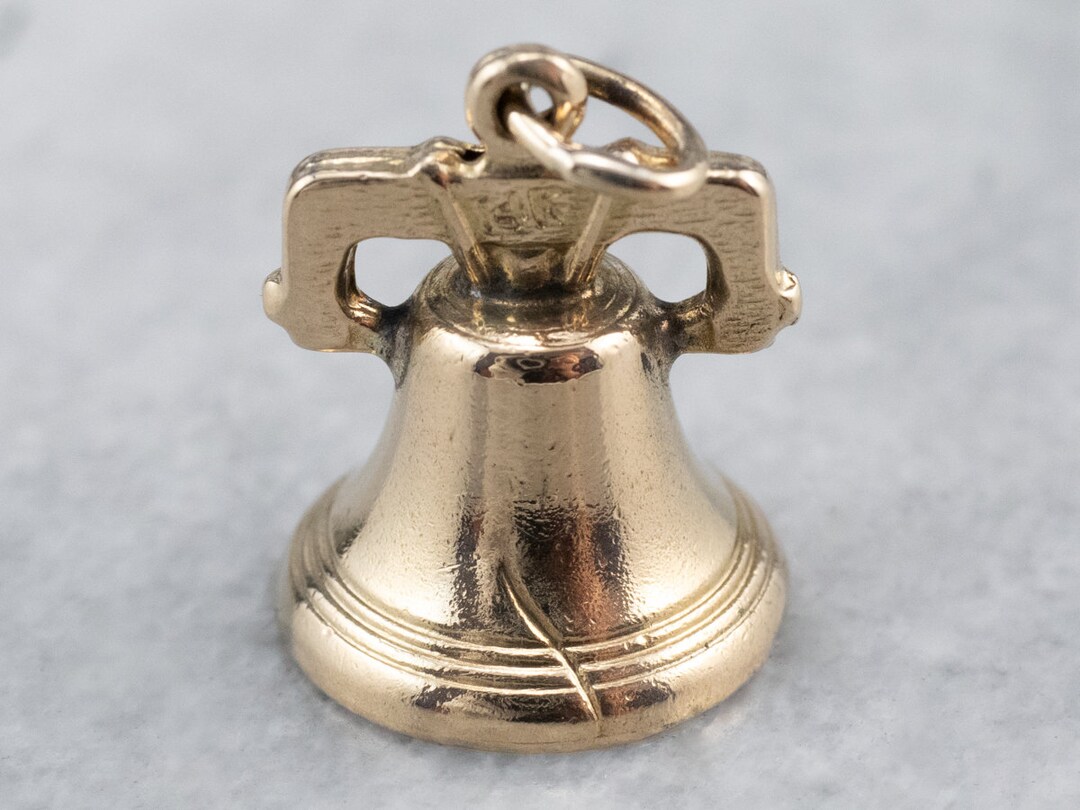 Vintage 14K Gold Liberty Bell Charm, Historical Keepsake - Etsy