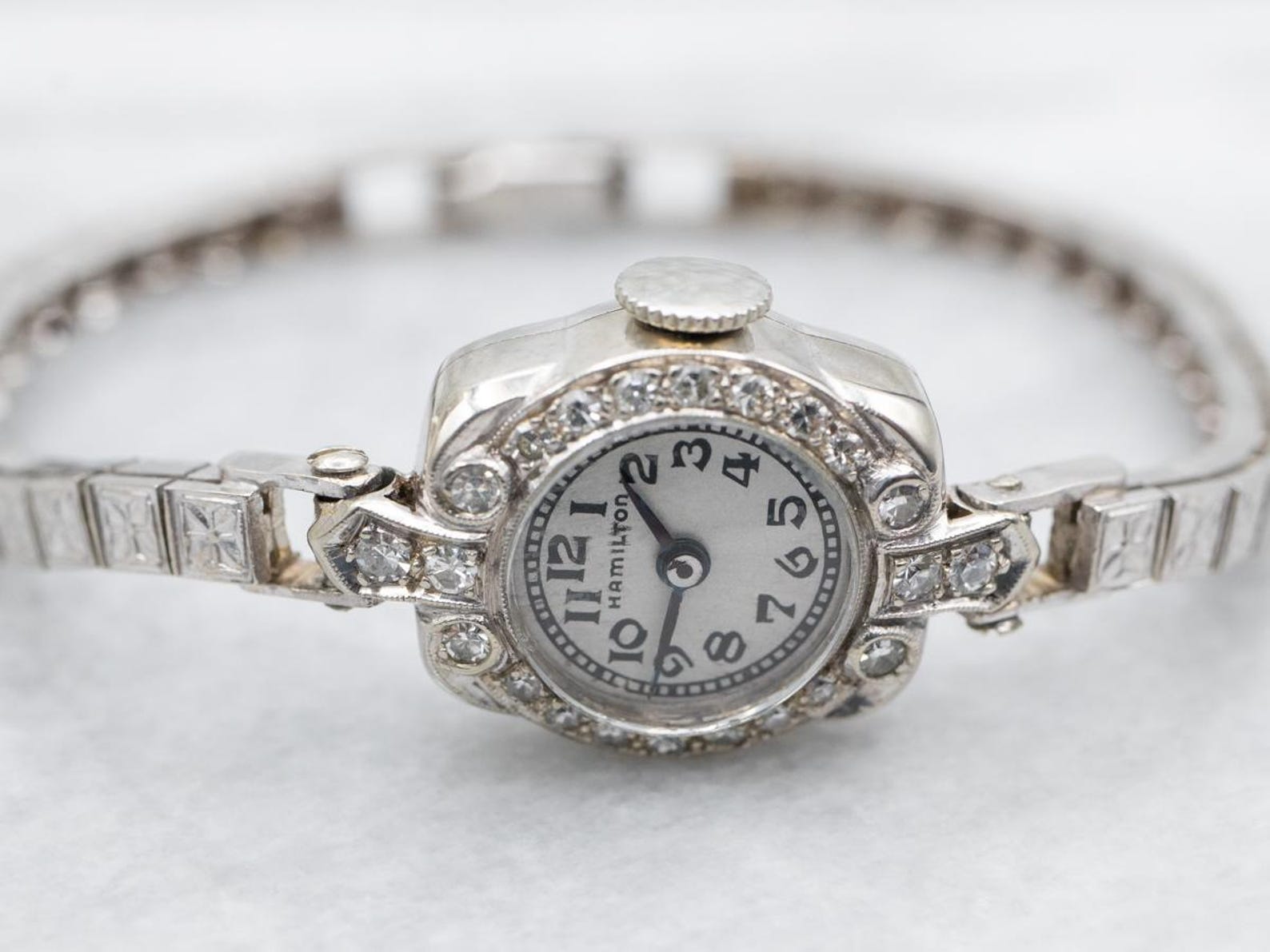1930s Hamilton Diamond Watch, 14k White Gold Art Deco Ladies Watch - Etsy