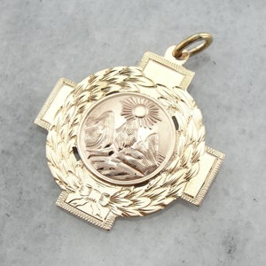 Handcrafted Pendant With Alpine Mountain Theme in Gold, Pythian Sisters ...