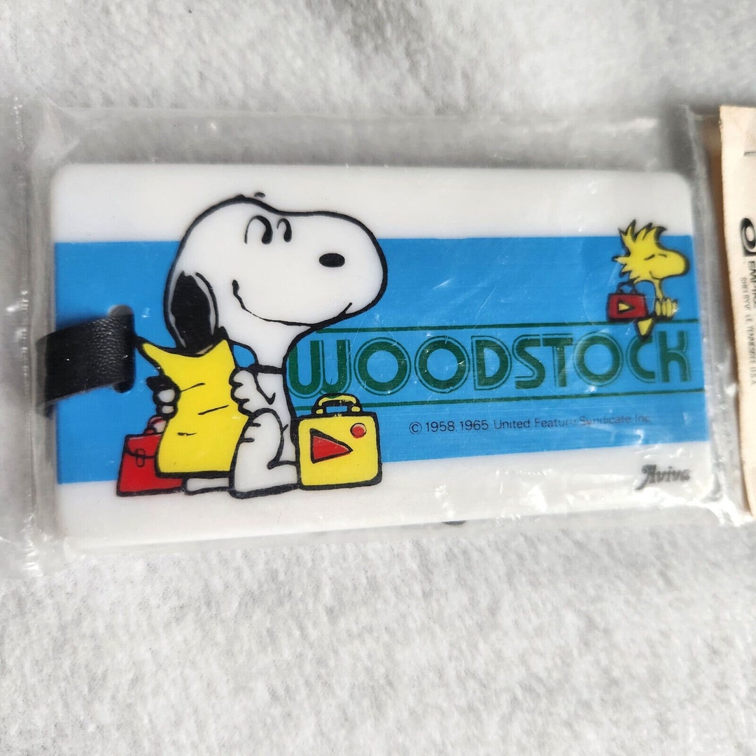 Vintage Snoopy Peanuts Luggage Tag Advertising Travel Aviva - Etsy