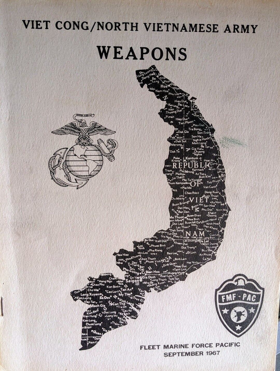 Viet Cong / North Vietnamese Army Weapons Fleet Marine Force Pacific ...