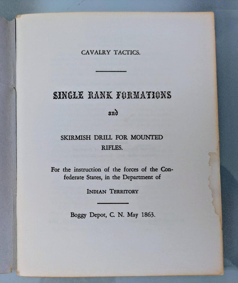 Civil War-cavalry Tactics, Single Rank Formations and Skirmish Drill ...