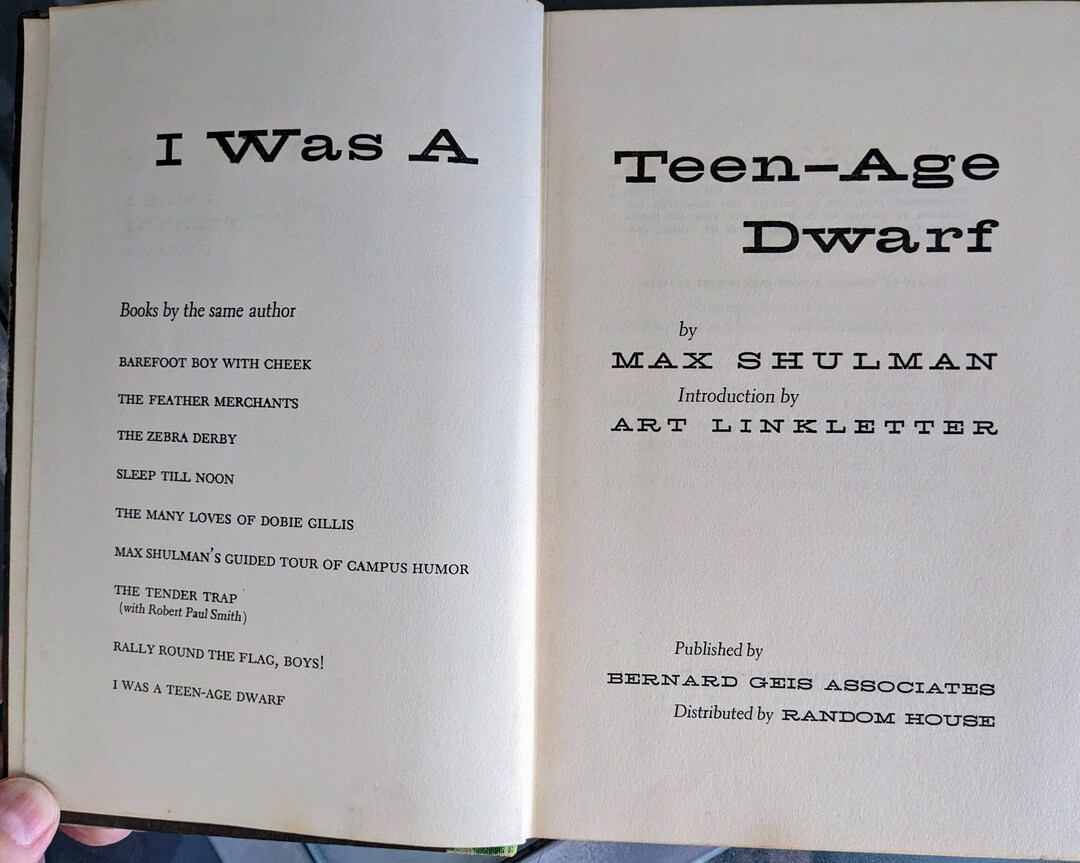 I Was a Teenage Dwarf -- Max Shulman, Intro by Art Linkletter, 1959 1st ...