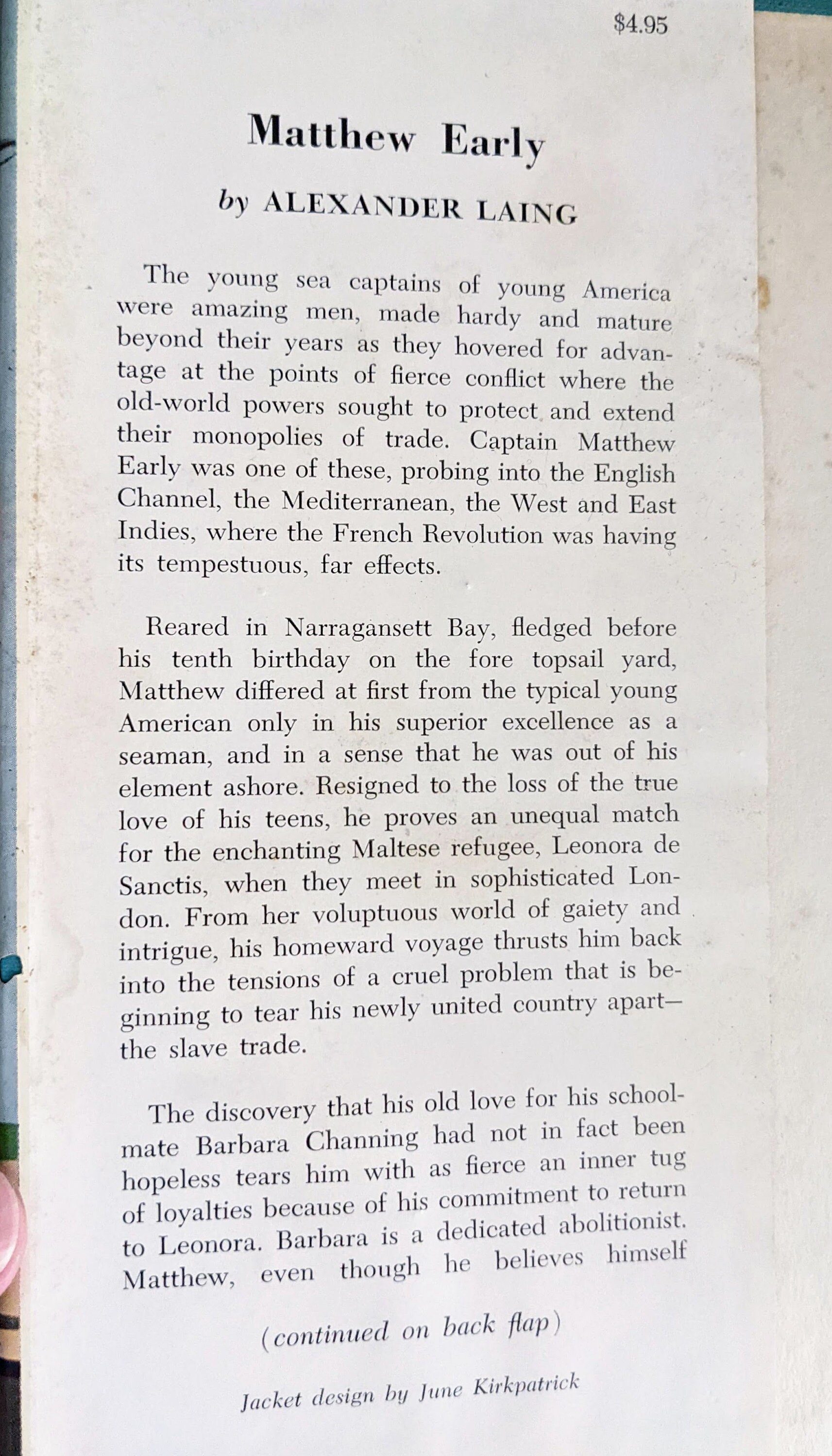 Matthew Earl, 17thc Sea Adventure, Alexander Laing, 1957 Stated 1st Ed ...