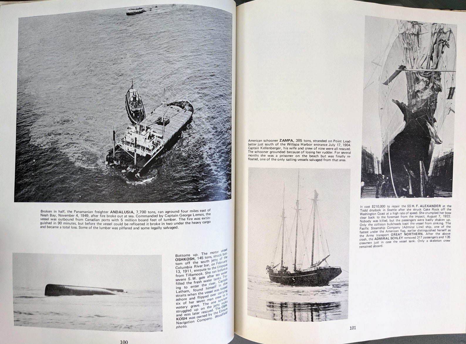 Disaster Log of Ships, A Pictorial Account of Shipwrecks, California to ...