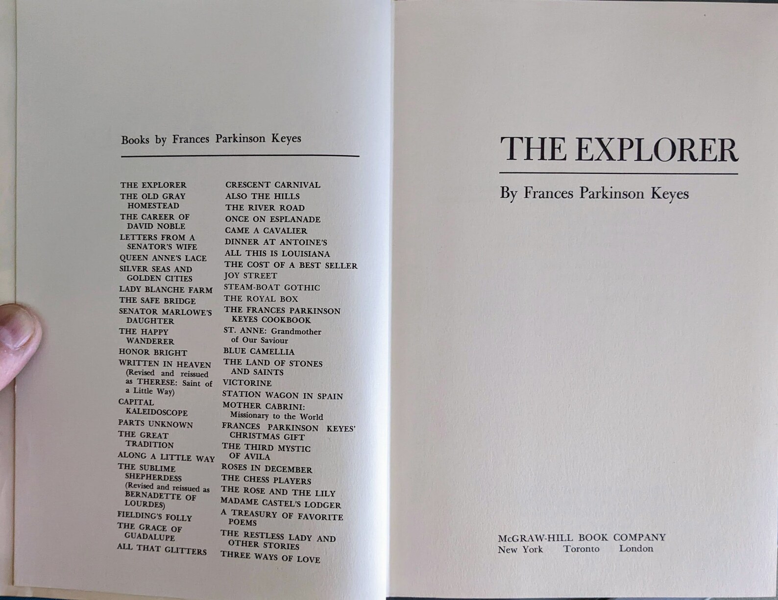 The Explorer Frances Parkinson Keyes, 1964, 1st Ed. Search for Machu ...