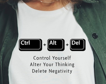 Ctrl Alt Delete Sign SVG, Ctrl Yourself Alt Thinking Del Negativity ...