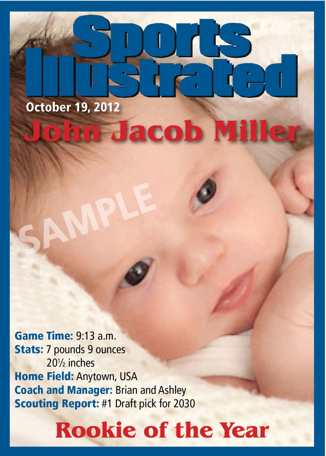 Sports Illustrated Magazine Cover Birth Announcement - Etsy