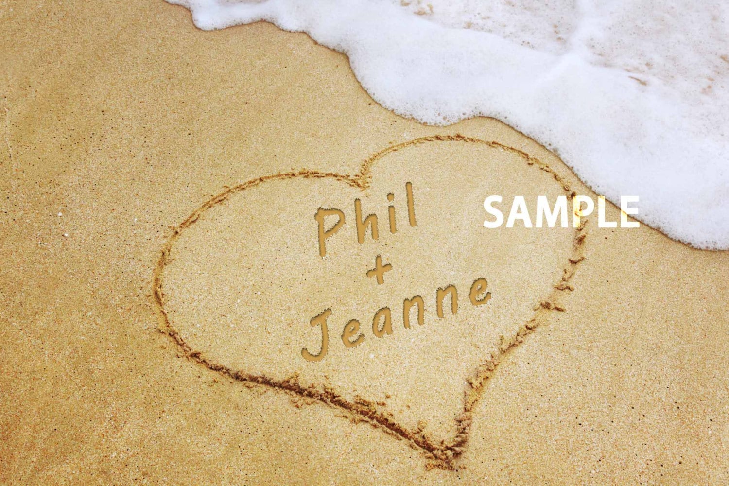 Names in the Sand Digital Art | Personalized Beach Couple Print ...