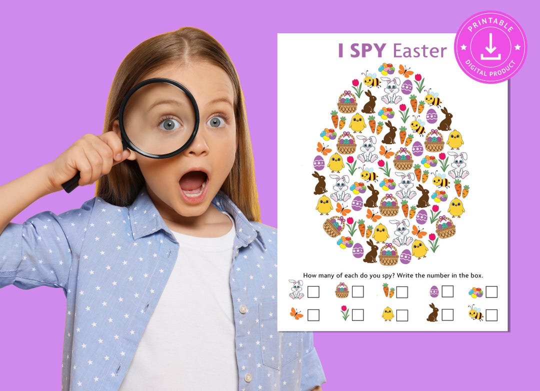 Easter I Spy Game | Kids Printable Activity (PDF Download) - Etsy