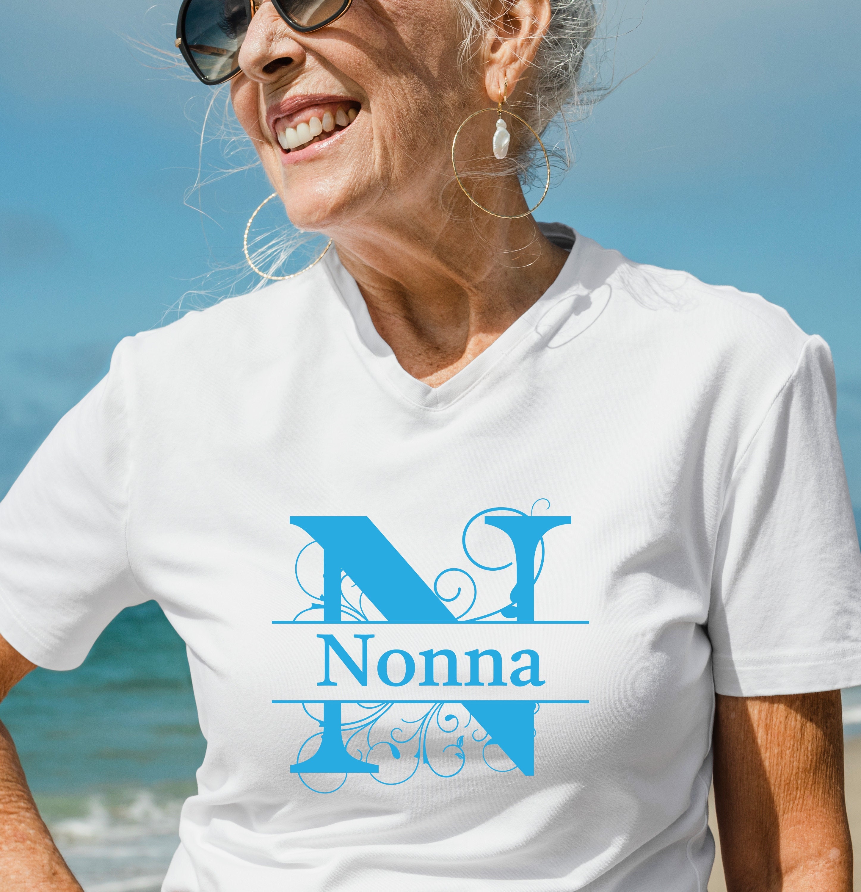 Nonna - Split N Monogram Shirt Instant Download SVG File for Circuit ...