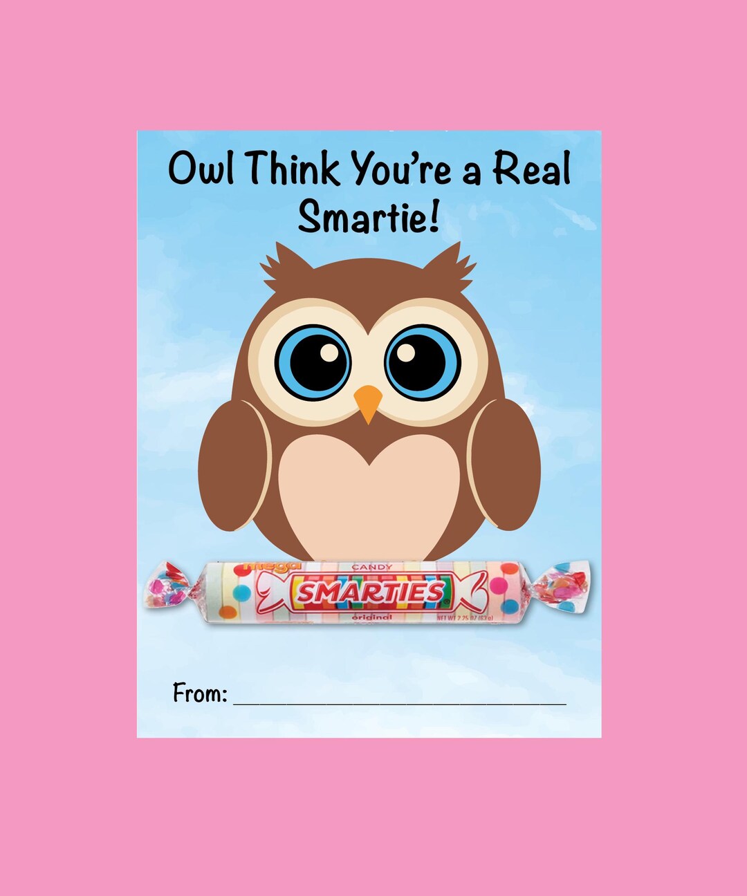 Smarties Owl Valentine Printable for Kids | Candy Classroom Valentine ...