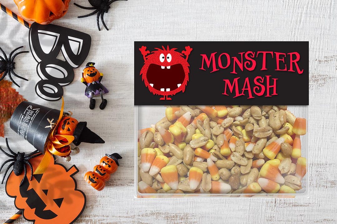 Monster Mash Halloween Treat Bag Topper | Printable Candy Corn & Peanut ...