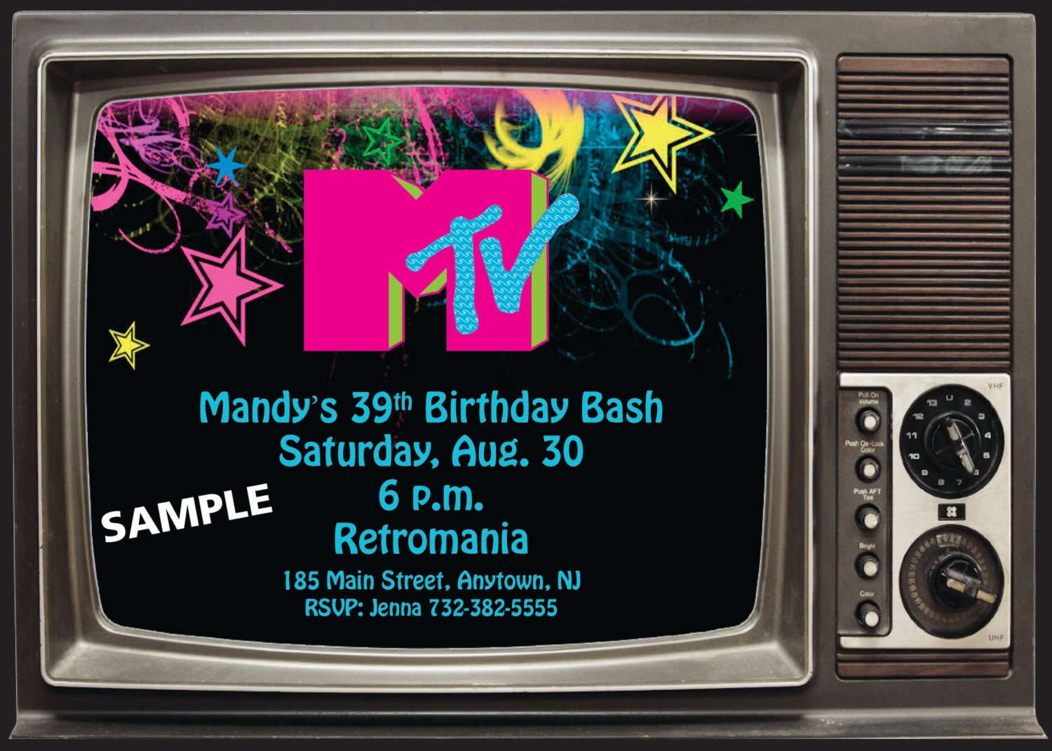 Personalized MTV 1980's Birthday Party Invitation - Etsy