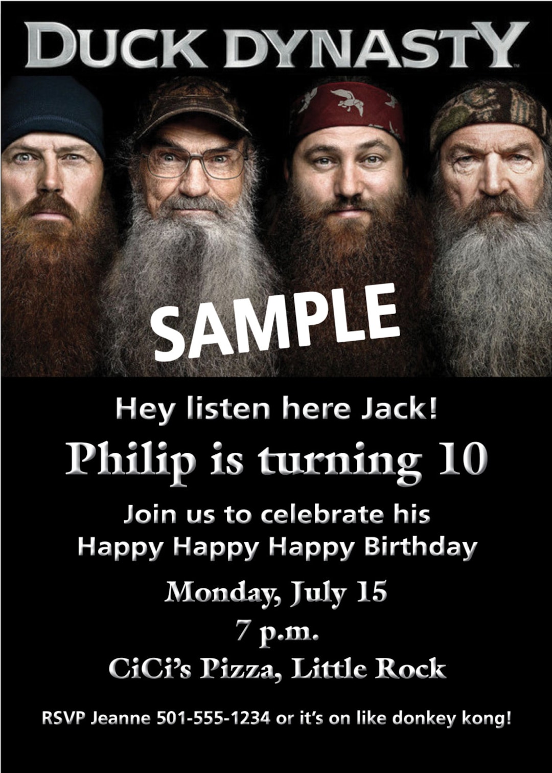 Duck Dynasty Birthday Invitation | Personalized Digital Party Invite ...