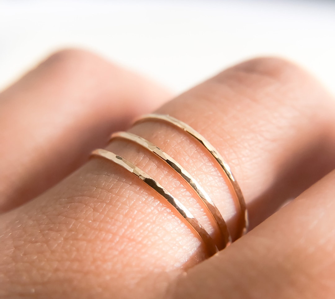 Gold Stacking Rings,3 Micro Skinny Gold Rings,gold Rings for Her ...