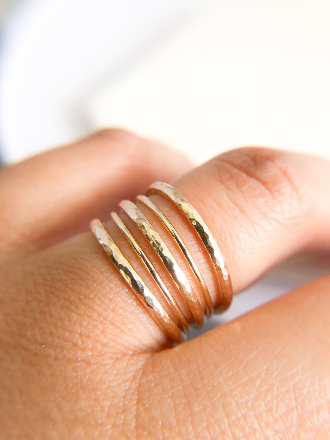 Gold Stacking Minimalist Rings, 5 Ring Set, Minimalist Jewelry, Gold ...