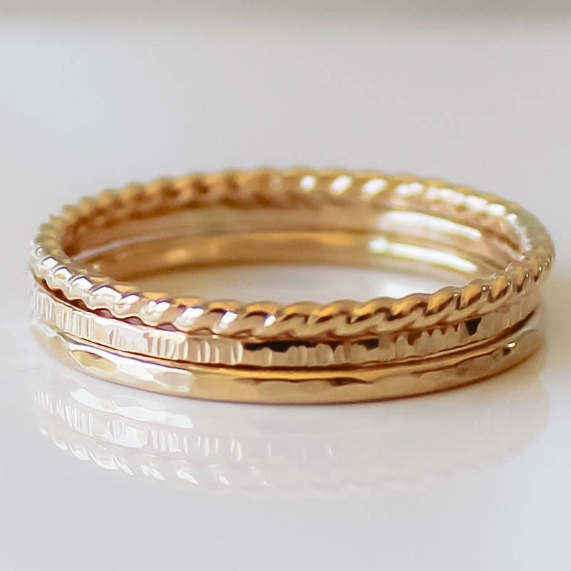 Stackable Gold Rings - Etsy