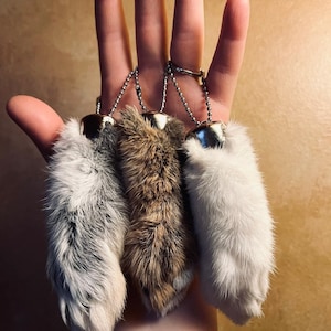 Rabbit Foot Key Chain - Etsy
