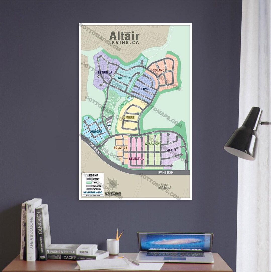 Altair Map, Irvine, CA - POSTER PRINTS - Etsy