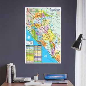 Orange County Zip Code Map - Cities Colorized - POSTER PRINTS - Etsy