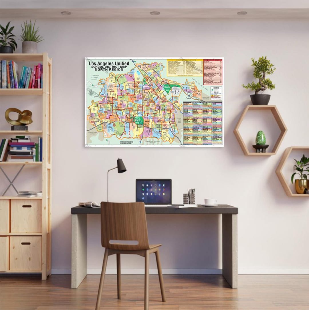 Los Angeles Unified School District Map - NORTH - POSTER PRINTS - Etsy