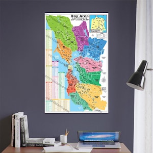Bay Area Zip Code Map (counties Colorized) - POSTER PRINTS - Etsy Australia