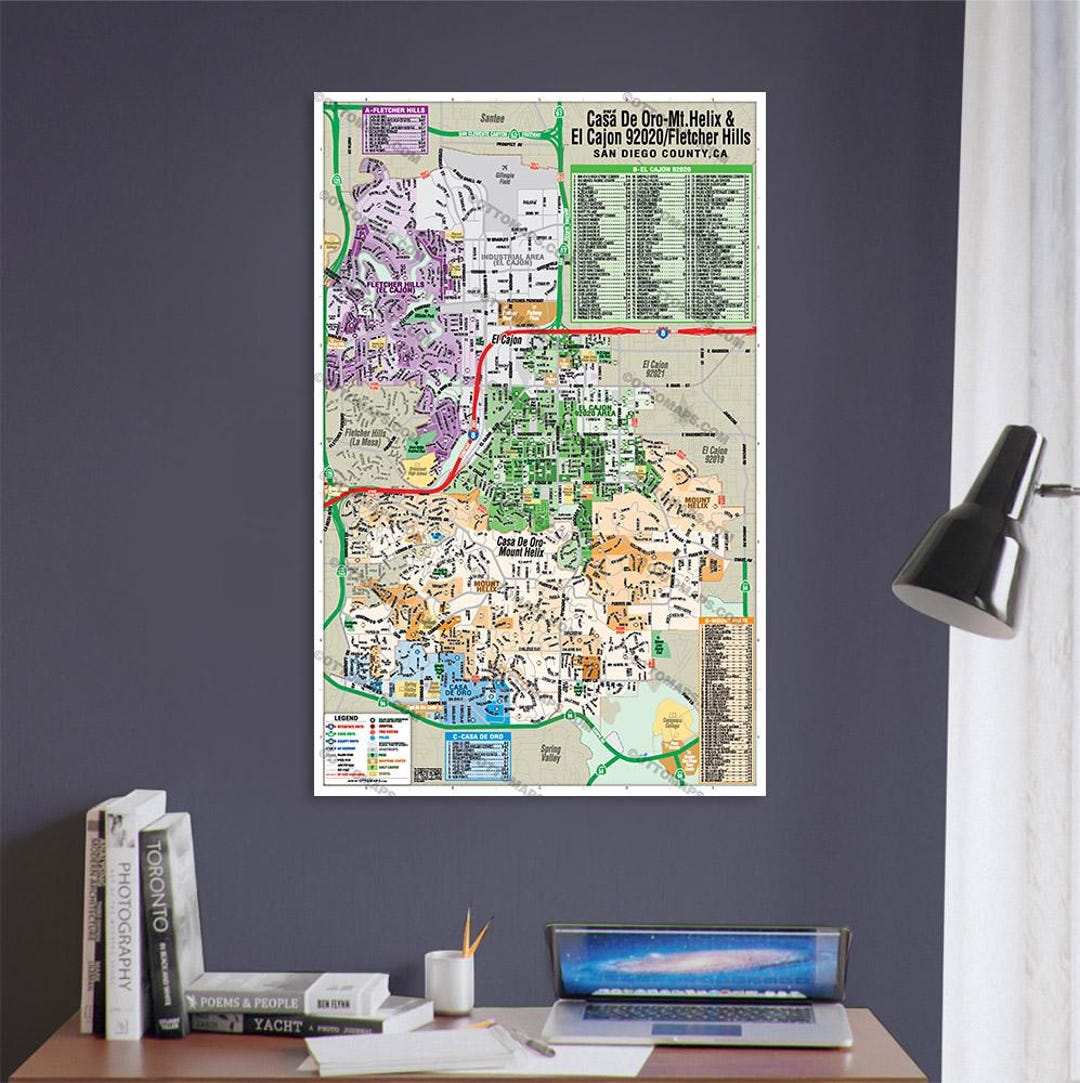 Casa De Oro - Mt Helix Map, With Fletcher Hills and El Cajon 92020, San ...