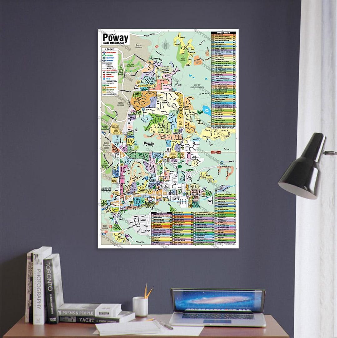 Poway Map, San Diego County - POSTER PRINTS - Etsy