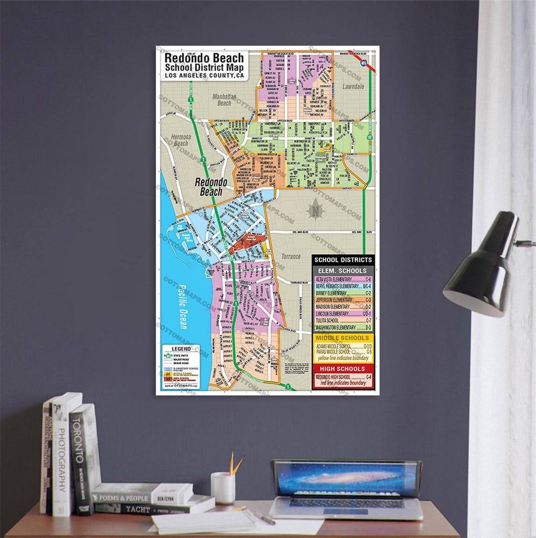 Redondo Beach School District Map - POSTER PRINTS - Etsy