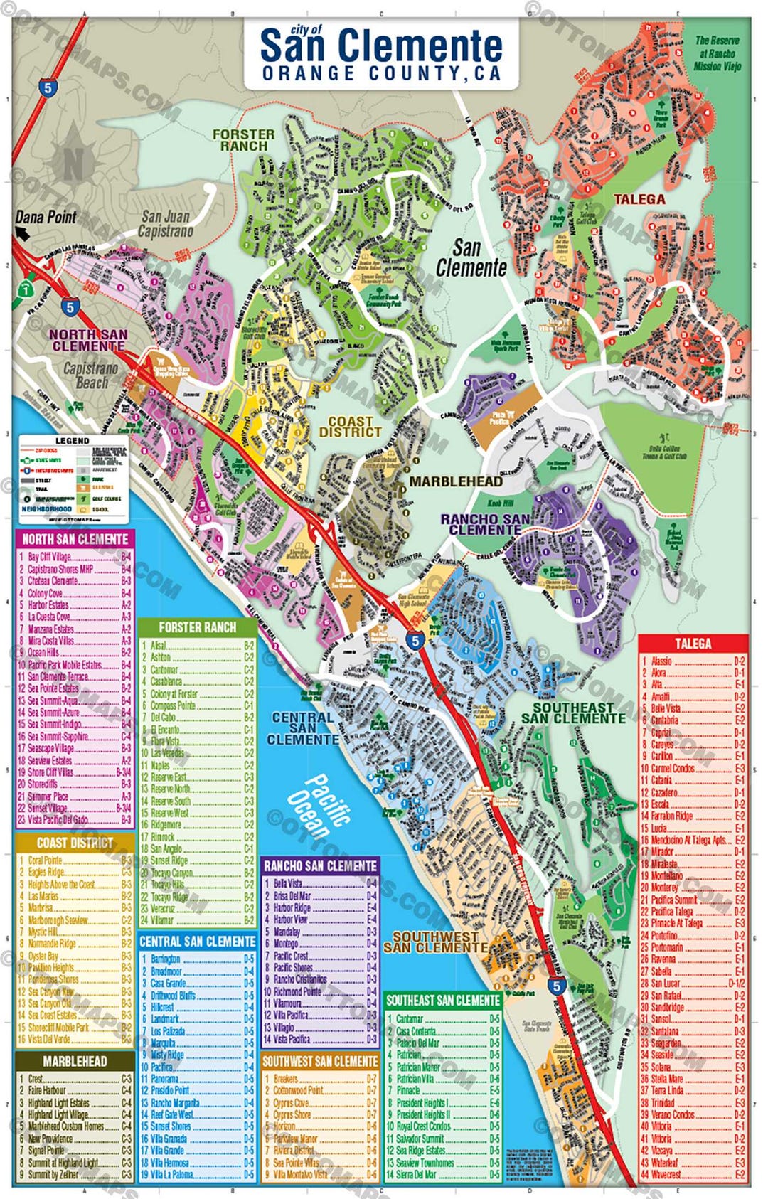San Clemente Map, Orange County, CA POSTER PRINTS - Etsy