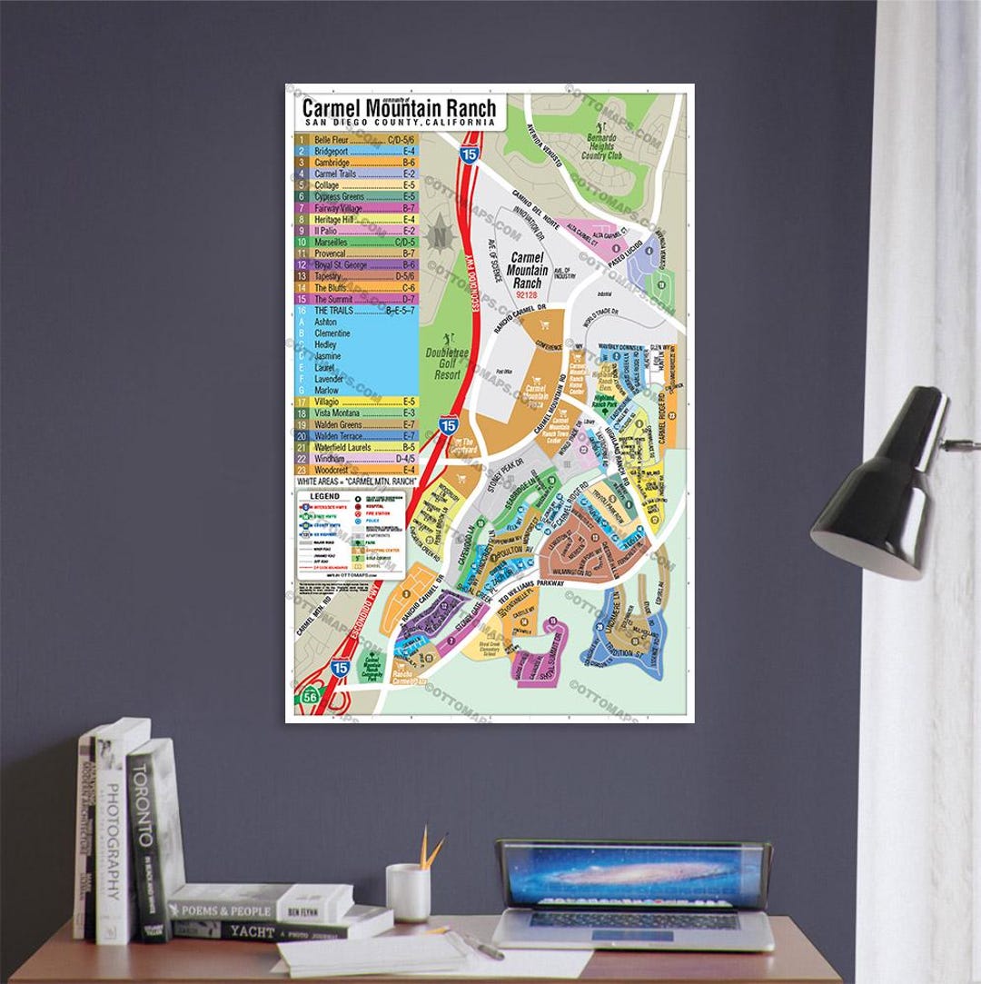 Carmel Mountain Ranch Map, San Diego, CA - POSTER PRINTS - Etsy