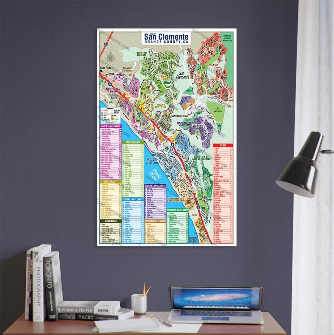 San Clemente Map, Orange County, CA - POSTER PRINTS - Etsy
