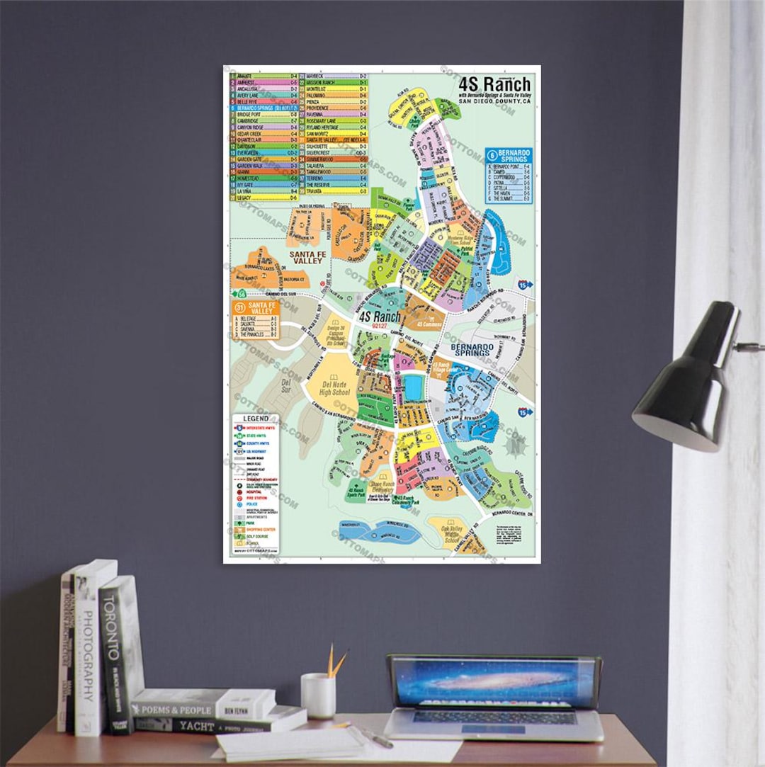 4S Ranch Map, San Diego County, CA - POSTER PRINTS - Etsy