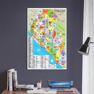 Orange County Zip Code Map - Zip Codes Colorized - POSTER PRINTS - Etsy