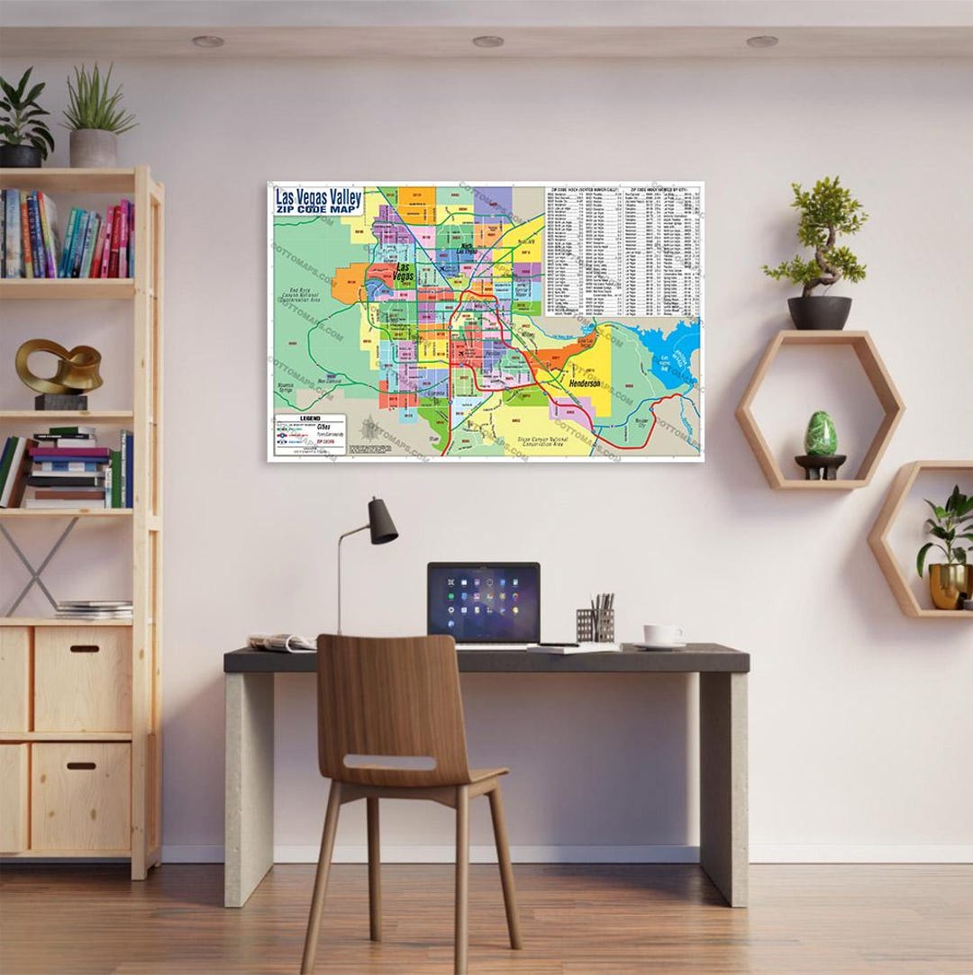 Las Vegas Valley Zip Code Map - POSTER PRINTS - Etsy