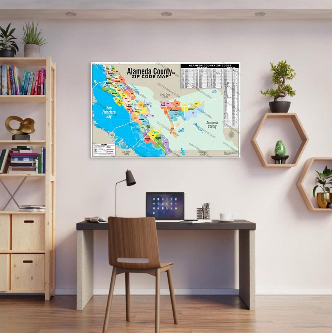 Alameda County Zip Code Map - POSTER PRINTS - Etsy UK