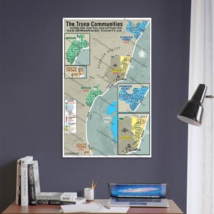 Trona Communities Map, San Bernardino County, CA - POSTER PRINT - Etsy