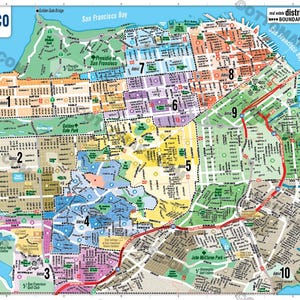 San Francisco Map With MLS Areas (real Estate District Boundaries ...