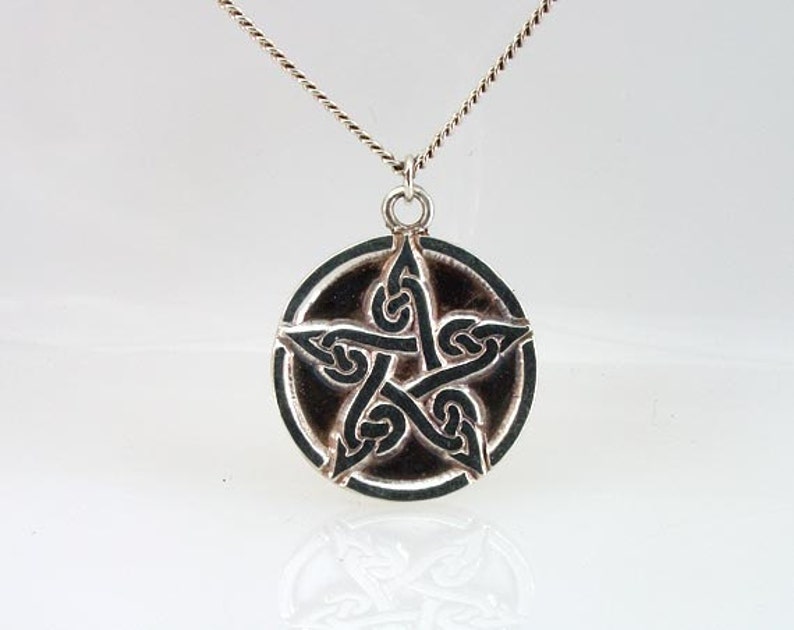 Celtic Knot Work Wiccan Pentacle Sterling Silver Necklace - Etsy Australia